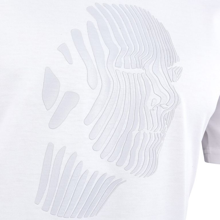 White Abstract Face T-shirt | T-shirts for Men | Retro Red